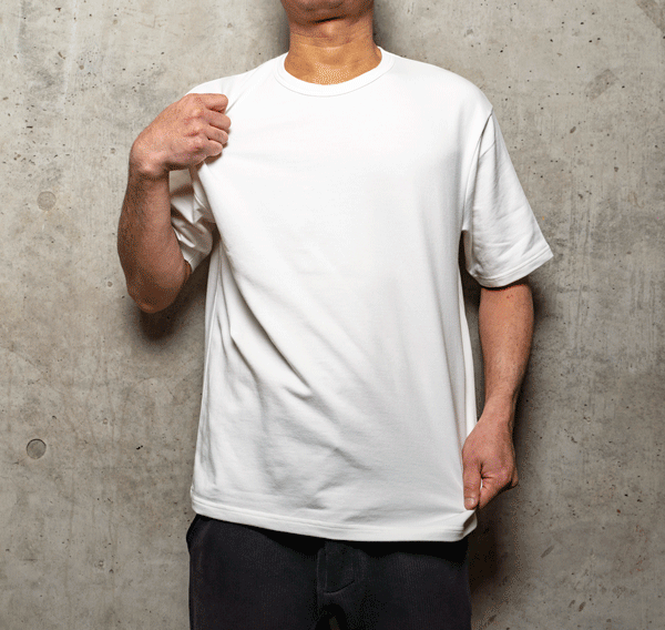 zeroオーガニックコットンスーパーストレッチ半袖Tシャツ - 紺 zeroオーガニックコットンスーパーストレッチ半袖Tシャツ - 紺