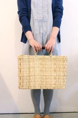 モロッコ製かごバッグ 手刺繍 革ハンドル 手作り ハンドメイド モロッコ製かごバッグ 手刺繍 革ハンドル 手作り ハンドメイド