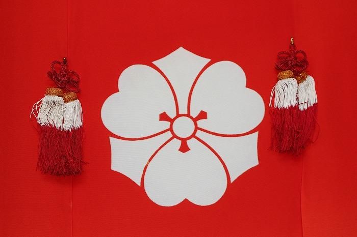 E-245加賀花嫁暖簾松竹梅高砂文 正絹錦紗五巾離剣片喰家紋 E-245加賀花嫁暖簾松竹梅高砂文 正絹錦紗五巾離剣片喰家紋
