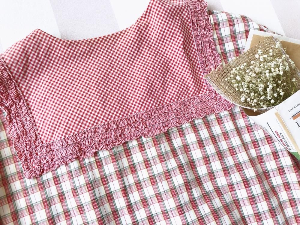 PINK HOUSE チェック×チェック セーラーワンピース- 古着屋マッシュ PINK HOUSE チェック×チェック セーラーワンピース- 古着屋マッシュ