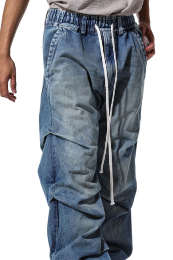 A.F ARTEFACT ag-8060 Denim Tuck Slim Baggy Pants - エーエフ A.F ARTEFACT ag-8060 Denim Tuck Slim Baggy Pants - エーエフ