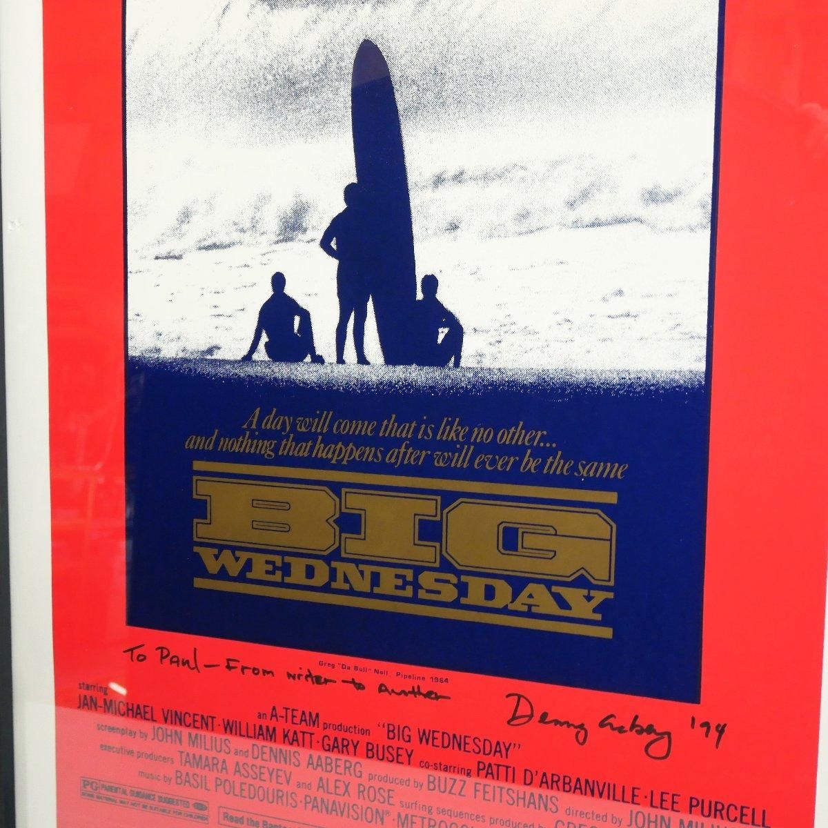 1978年 BIG WEDNESDAY 映画 ポスター 額装 サイン入り アメリカ 1978年 BIG WEDNESDAY 映画 ポスター 額装 サイン入り アメリカ