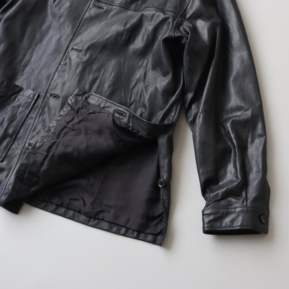 YOKE_MEN'S GOAT LEATHER CAR COAT - DIMPLE YOKE_MEN'S GOAT LEATHER CAR COAT - DIMPLE