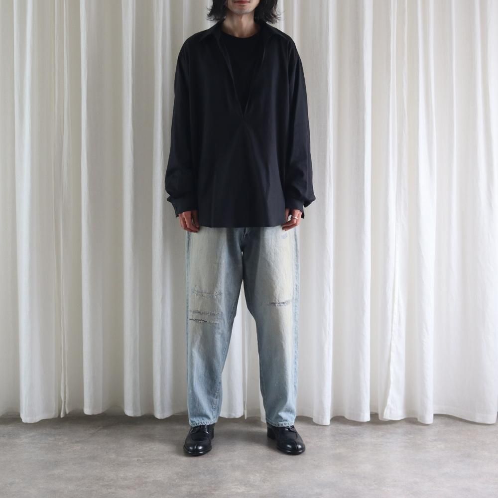 A.PRESSE No.37 Washed Wide Denim Pants - DIMPLE A.PRESSE No.37 Washed Wide Denim Pants - DIMPLE