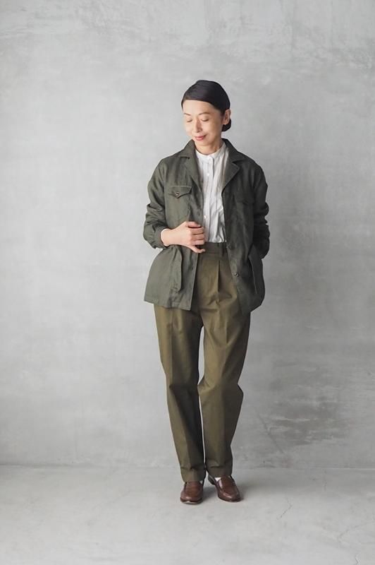 HAND ROOM WOMENSツータック テーパードトラウザーズ - Daja HAND ROOM WOMENSツータック テーパードトラウザーズ - Daja