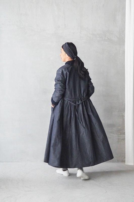 Vent d'ouest コットンリネンダンガリー Vネックワンピース Vent d'ouest コットンリネンダンガリー Vネックワンピース