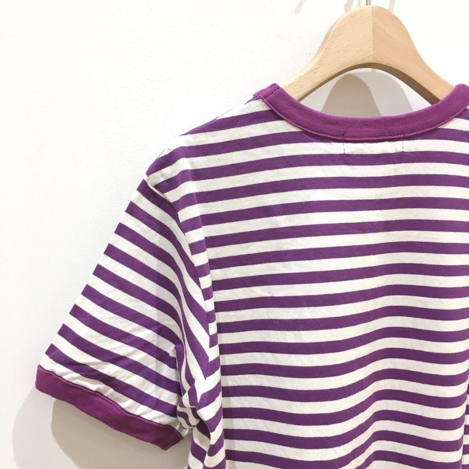 CHILD WOMAN - 40/2ボーダーシルケットくま刺繍Tシャツ CHILD WOMAN - 40/2ボーダーシルケットくま刺繍Tシャツ
