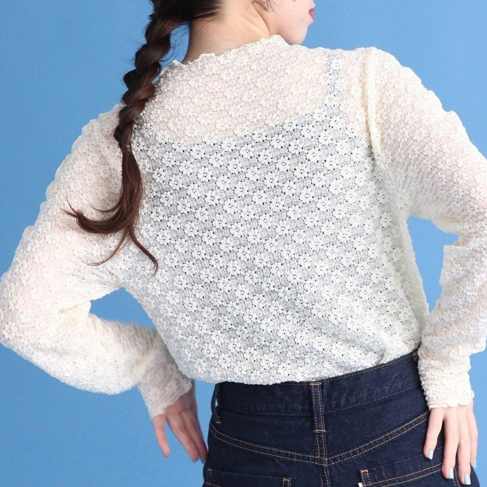 CHILD WOMAN - <Dot and Stripes>縮絨ラッセルレース CHILD WOMAN - <Dot and Stripes>縮絨ラッセルレース