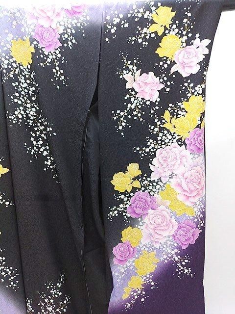 振袖 振り袖 長襦袢 未仕立て 長期保管品 M~Lサイズ 黒 紫 振袖 振り袖 長襦袢 未仕立て 長期保管品 M~Lサイズ 黒 紫