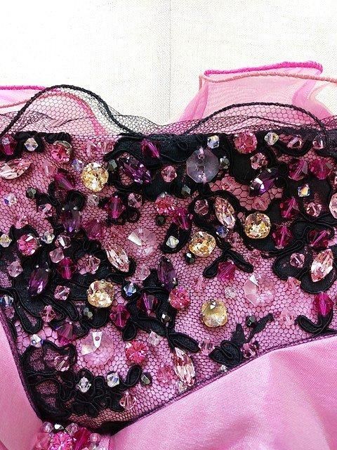 中古 貸衣装処分品 カラードレス 11号 Lサイズ ピンク 黒 中古 貸衣装処分品 カラードレス 11号 Lサイズ ピンク 黒