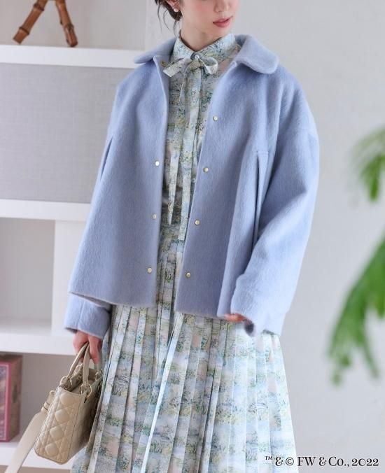 再入荷】ピーターラビット™️ウールシャギーコート(サックス 再入荷】ピーターラビット™️ウールシャギーコート(サックス