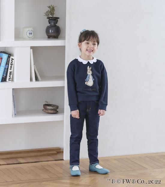 再入荷】ピーターラビット™️ Kids 刺繍トレーナー(ネイビー 再入荷】ピーターラビット™️ Kids 刺繍トレーナー(ネイビー