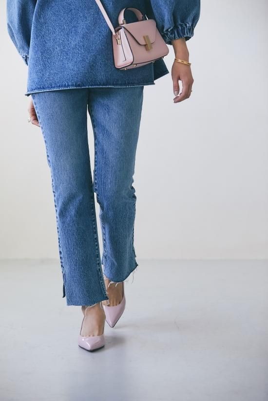 ハイライズスリムストレートデニムパンツ(ヴィンテージサックス ハイライズスリムストレートデニムパンツ(ヴィンテージサックス