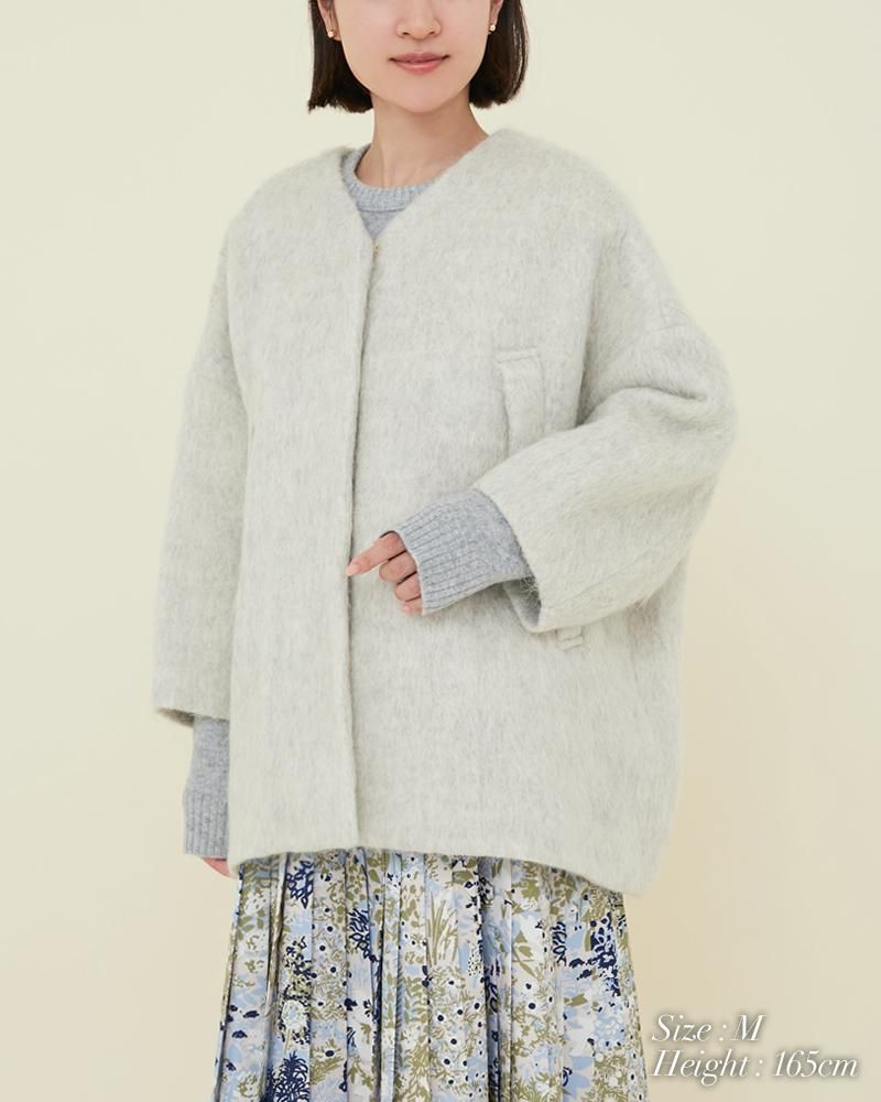 10%off】ミディアムコクーンシャギーコート(グレージュ) - seventen 10%off】ミディアムコクーンシャギーコート(グレージュ) - seventen
