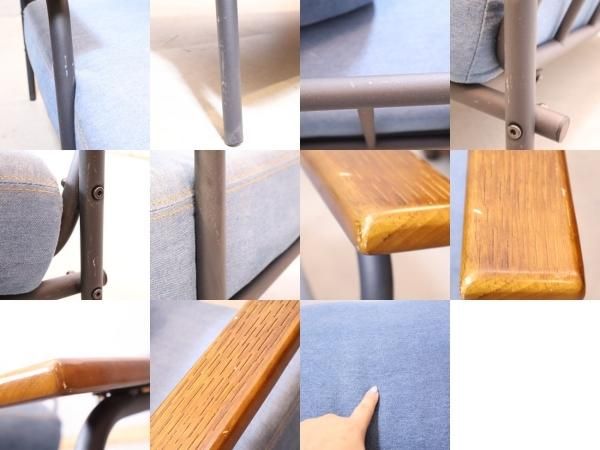 使うほどに味わいが増すデニム生地の2人掛けソファです。無骨な 使うほどに味わいが増すデニム生地の2人掛けソファです。無骨な