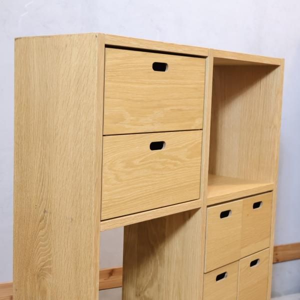 人気の無印良品(MUJI)のオーク材 3段・2列スタッキングシェルフ 人気の無印良品(MUJI)のオーク材 3段・2列スタッキングシェルフ
