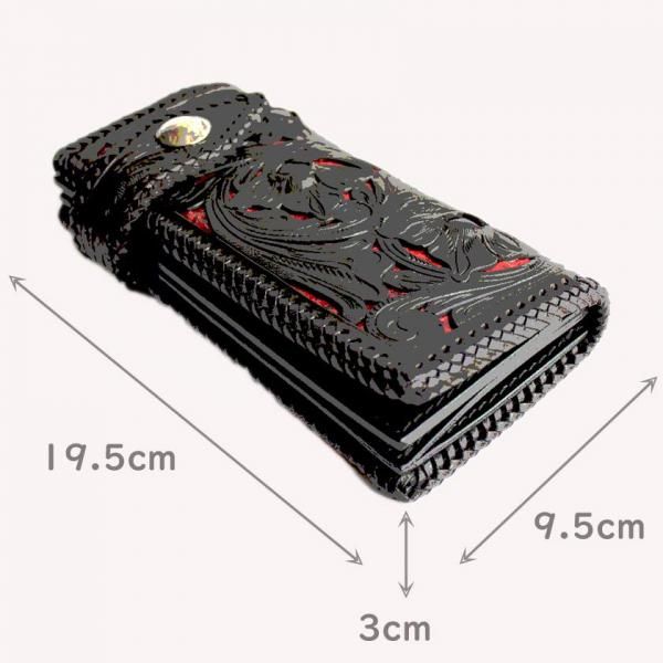 カービングウォレット 透かし彫り長財布 レザーロングウォレット カービングウォレット 透かし彫り長財布 レザーロングウォレット