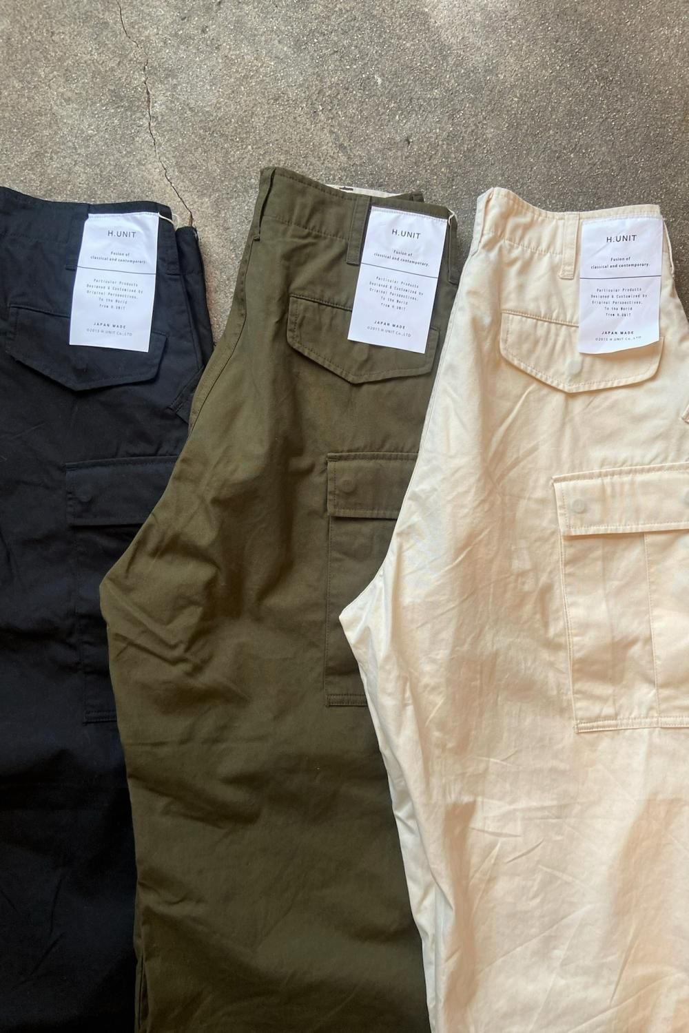 H.UNIT “Weather cloth 51 cargo pants” - Tribeca H.UNIT “Weather cloth 51 cargo pants” - Tribeca