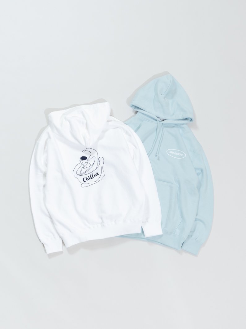 Chillax hoodie BLUE | プルオーバーパーカー - KEY MEMORY Chillax hoodie BLUE | プルオーバーパーカー - KEY MEMORY