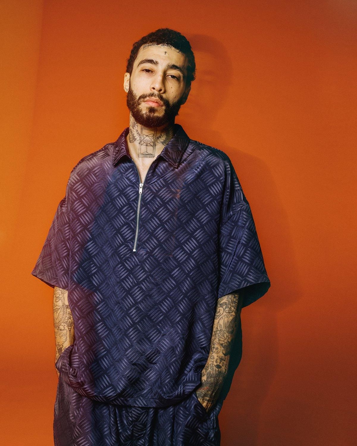 CHECKER PLATE HALF ZIP SHIRT - TIGHTBOOTH® タイトブース CHECKER PLATE HALF ZIP SHIRT - TIGHTBOOTH® タイトブース