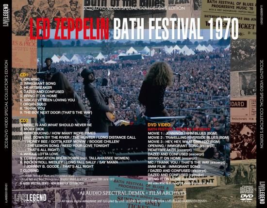 LED ZEPPELIN / BATH FESTIVAL 1970 =2CD&DVD SPECIAL EDITION LED ZEPPELIN / BATH FESTIVAL 1970 =2CD&DVD SPECIAL EDITION