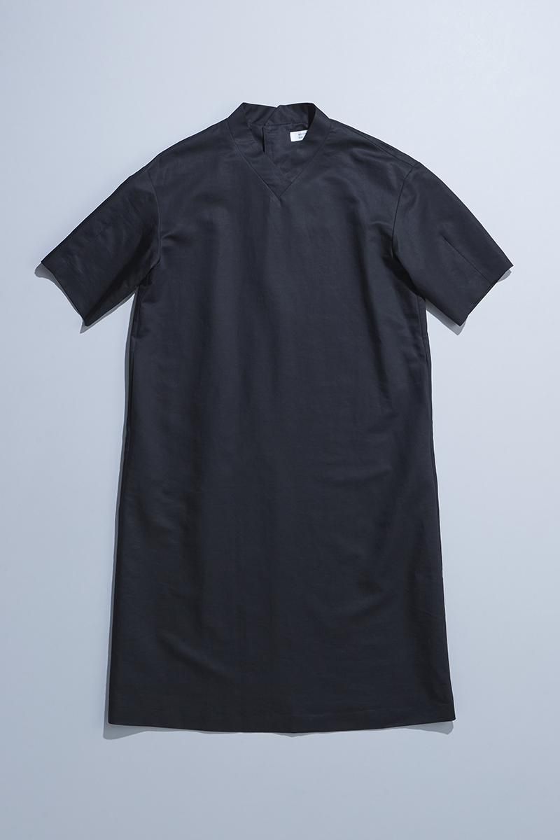 cotton linen silk formal one-piece / black - atelier naruse cotton linen silk formal one-piece / black - atelier naruse