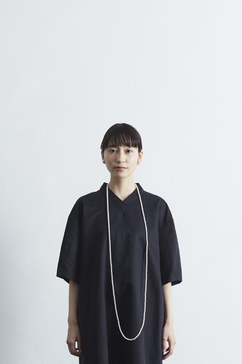 cotton linen silk formal one-piece / black - atelier naruse cotton linen silk formal one-piece / black - atelier naruse
