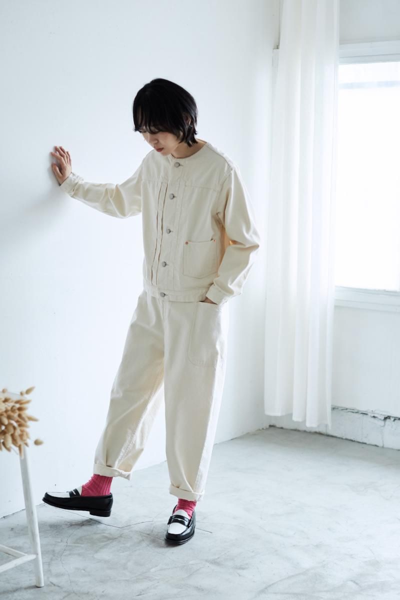 アトリエナルセ cotton denim no collar jacket 40 - ジャケット アトリエナルセ cotton denim no collar jacket 40 - ジャケット