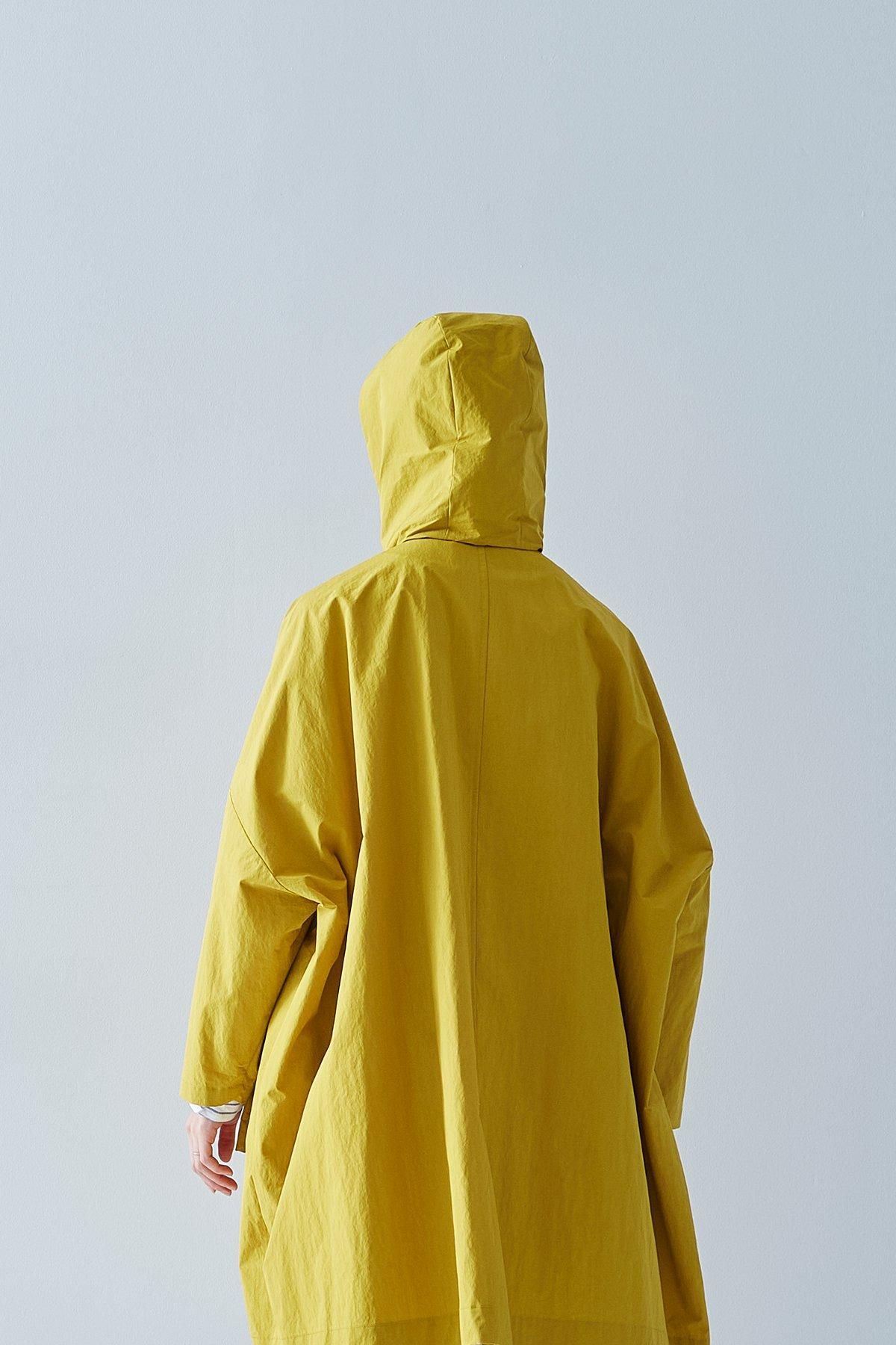 cotton nylon taffeta hooded coat / mustard - atelier naruse cotton nylon taffeta hooded coat / mustard - atelier naruse