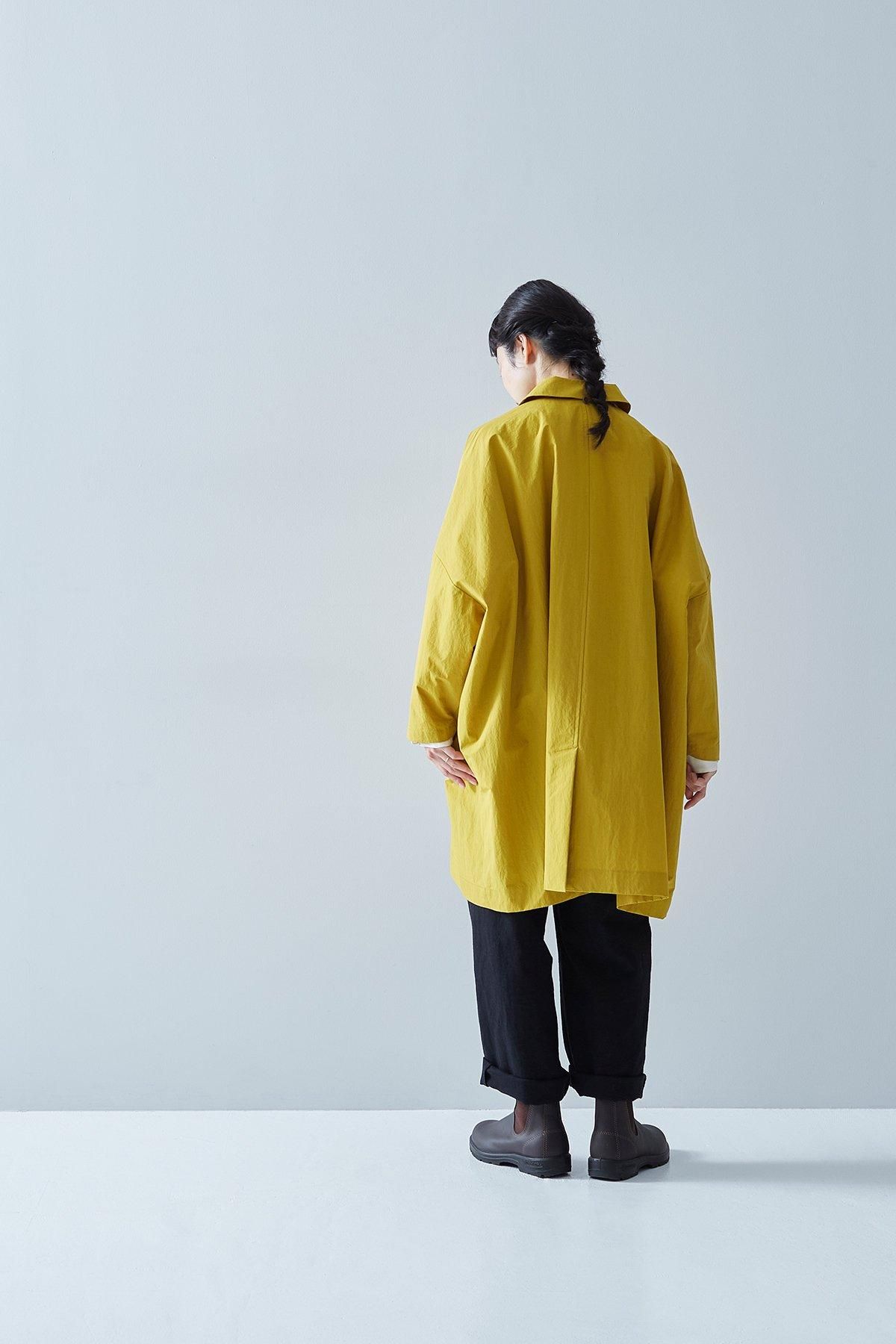 cotton nylon taffeta hooded coat / mustard - atelier naruse cotton nylon taffeta hooded coat / mustard - atelier naruse