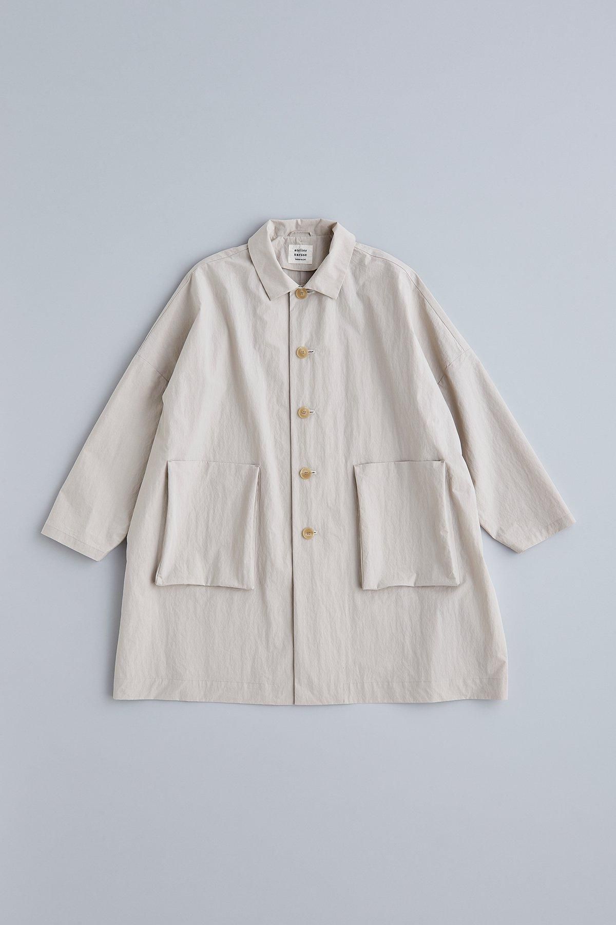 cotton nylon taffeta hooded coat / silky gray - atelier cotton nylon taffeta hooded coat / silky gray - atelier