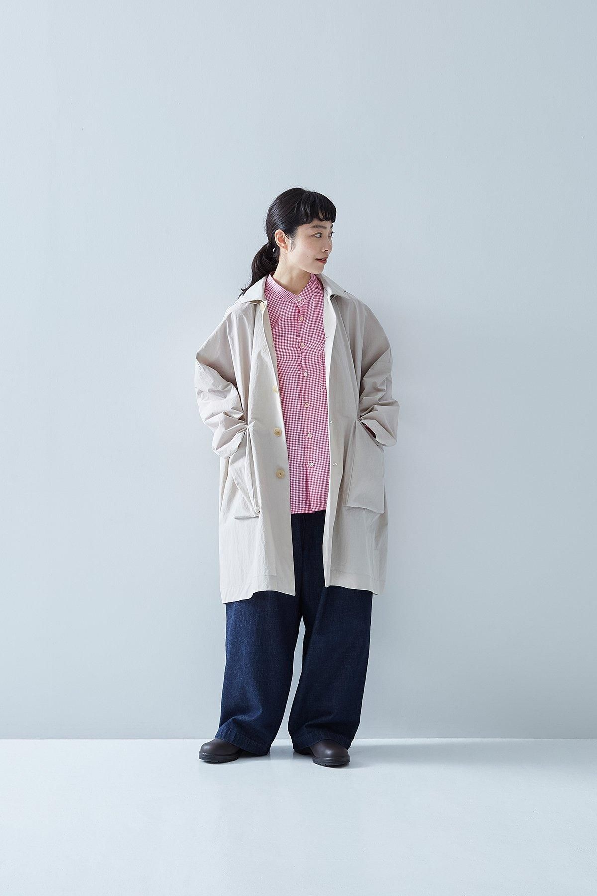 cotton nylon taffeta hooded coat / silky gray - atelier cotton nylon taffeta hooded coat / silky gray - atelier