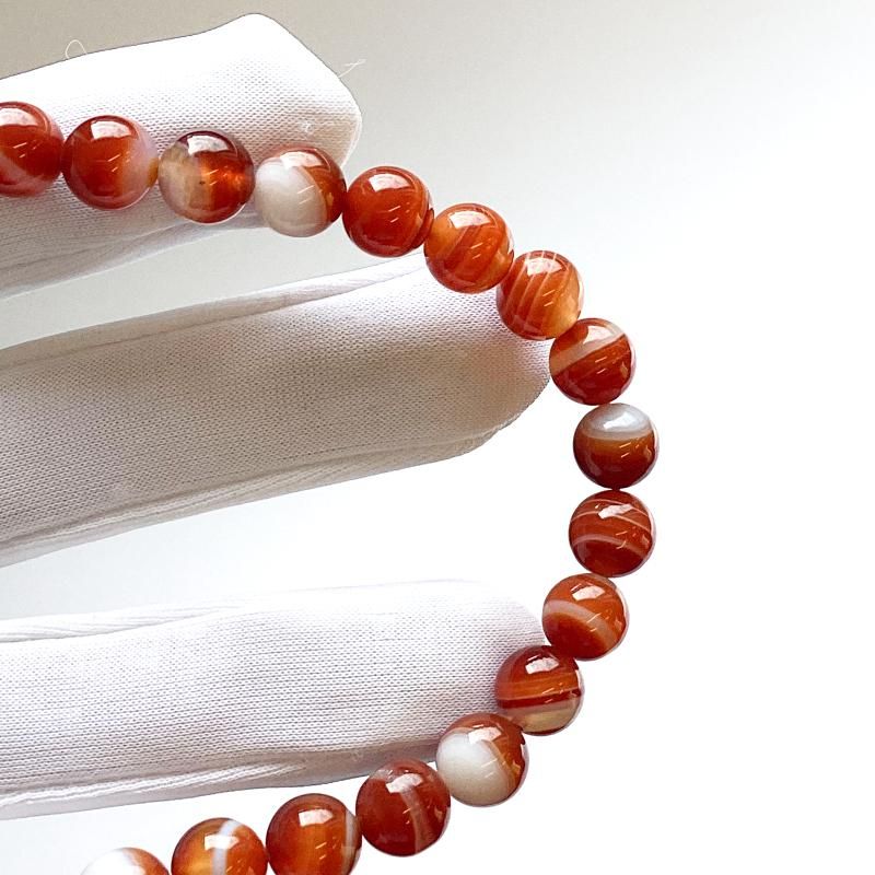 縞めのう ネックレス 8mm玉 】 赤めのう 瑪瑙 メノウ agate 縞めのう ネックレス 8mm玉 】 赤めのう 瑪瑙 メノウ agate