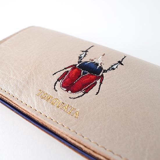 昆虫刺繍 牛革長財布 シルバー | TORQUATA トルクアータ gondoa 昆虫刺繍 牛革長財布 シルバー | TORQUATA トルクアータ gondoa