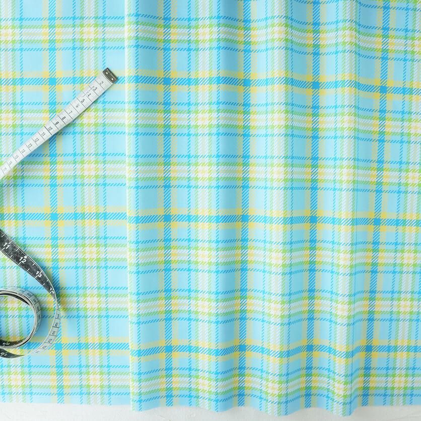 タータンチェック夏色(ライトブルー)チェック柄- 布・生地の タータンチェック夏色(ライトブルー)チェック柄- 布・生地の