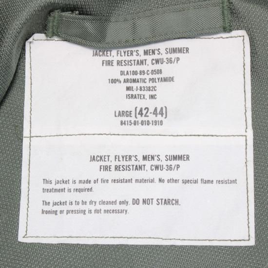 ≪ISRATEX≫ CWU-36/P フライト ジャケット / L size (USED) ≪ISRATEX≫ CWU-36/P フライト ジャケット / L size (USED)