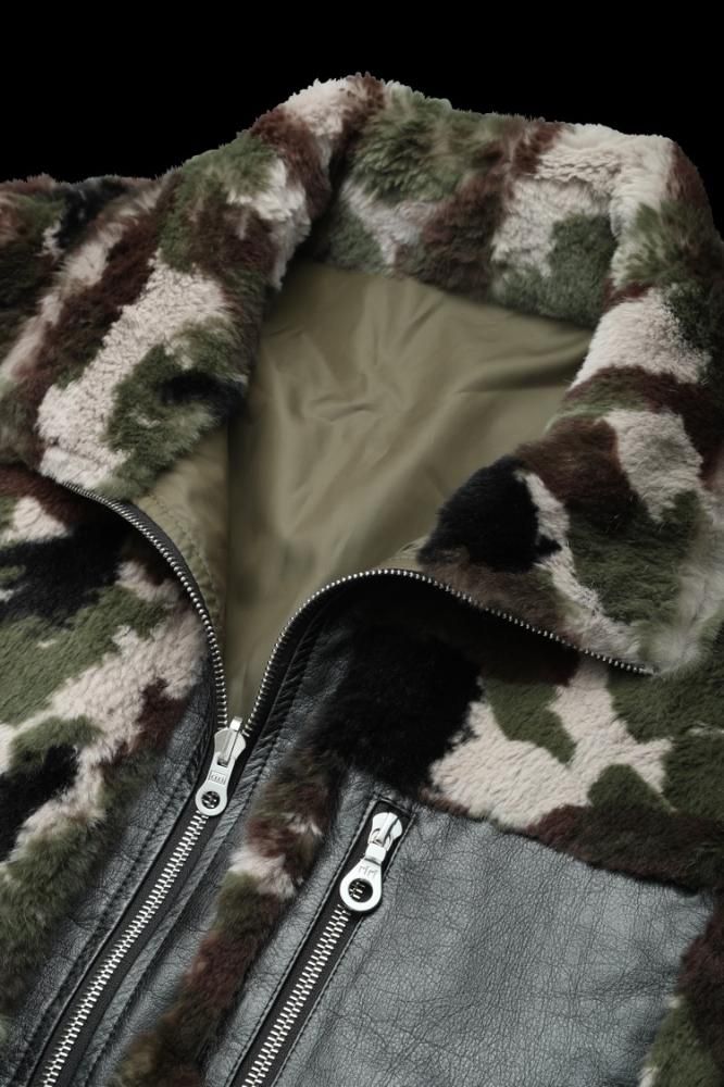 RABBIT FUR + NYLON REVERSIBLE JACKET - BACKLASH バック RABBIT FUR + NYLON REVERSIBLE JACKET - BACKLASH バック
