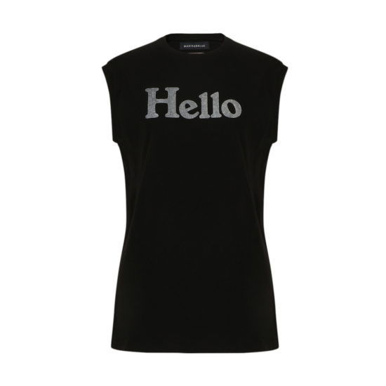 MADISONBLUE 【マディソンブルー】 HELLO NOSLEEVE TEE BLACK MADISONBLUE 【マディソンブルー】 HELLO NOSLEEVE TEE BLACK