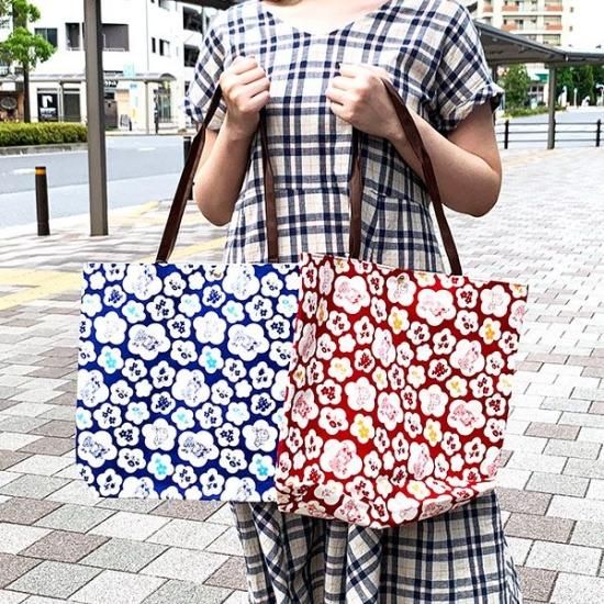 水森亜土 和柄シリーズ 手提げトート 赤 トートバッグ おでかけ 水森亜土 和柄シリーズ 手提げトート 赤 トートバッグ おでかけ