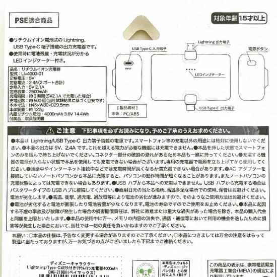 ディズニー ベイマックス Type-Cコネクト付きリチウムイオン充電 ディズニー ベイマックス Type-Cコネクト付きリチウムイオン充電
