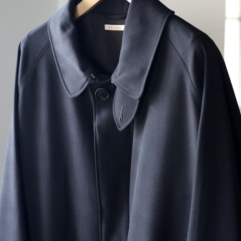 HEUGN】Albert Gabardine Black Coat - HUUKU HEUGN】Albert Gabardine Black Coat - HUUKU