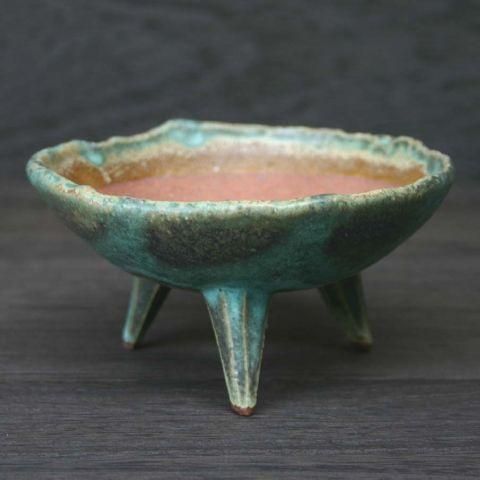 植木鉢 おしゃれ 陶器鉢 信楽焼 高足鉢(白釉/青竹釉)S< 9cm 3号 植木鉢 おしゃれ 陶器鉢 信楽焼 高足鉢(白釉/青竹釉)S< 9cm 3号
