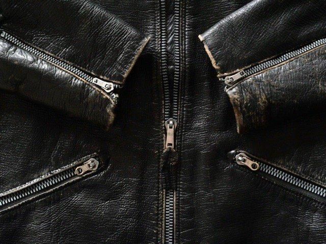 1940~50's EURO Vintage Goat-Leather Jacket, BLACK - Vintage 1940~50's EURO Vintage Goat-Leather Jacket, BLACK - Vintage