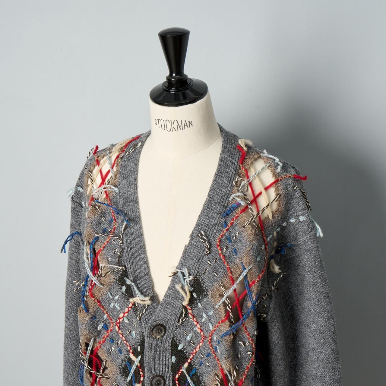 Maison Margiela PARIS カットアウトニットカーディガングレー Maison Margiela PARIS カットアウトニットカーディガングレー