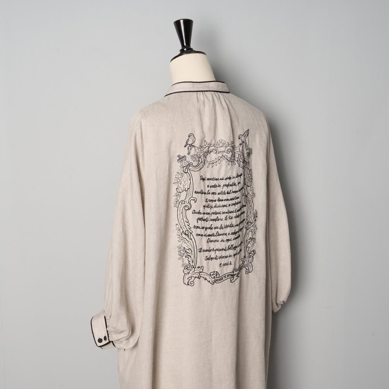 Pale Jute × Chizu Kobayashi刺繍リネンワンピース - Pale Jute Pale Jute × Chizu Kobayashi刺繍リネンワンピース - Pale Jute