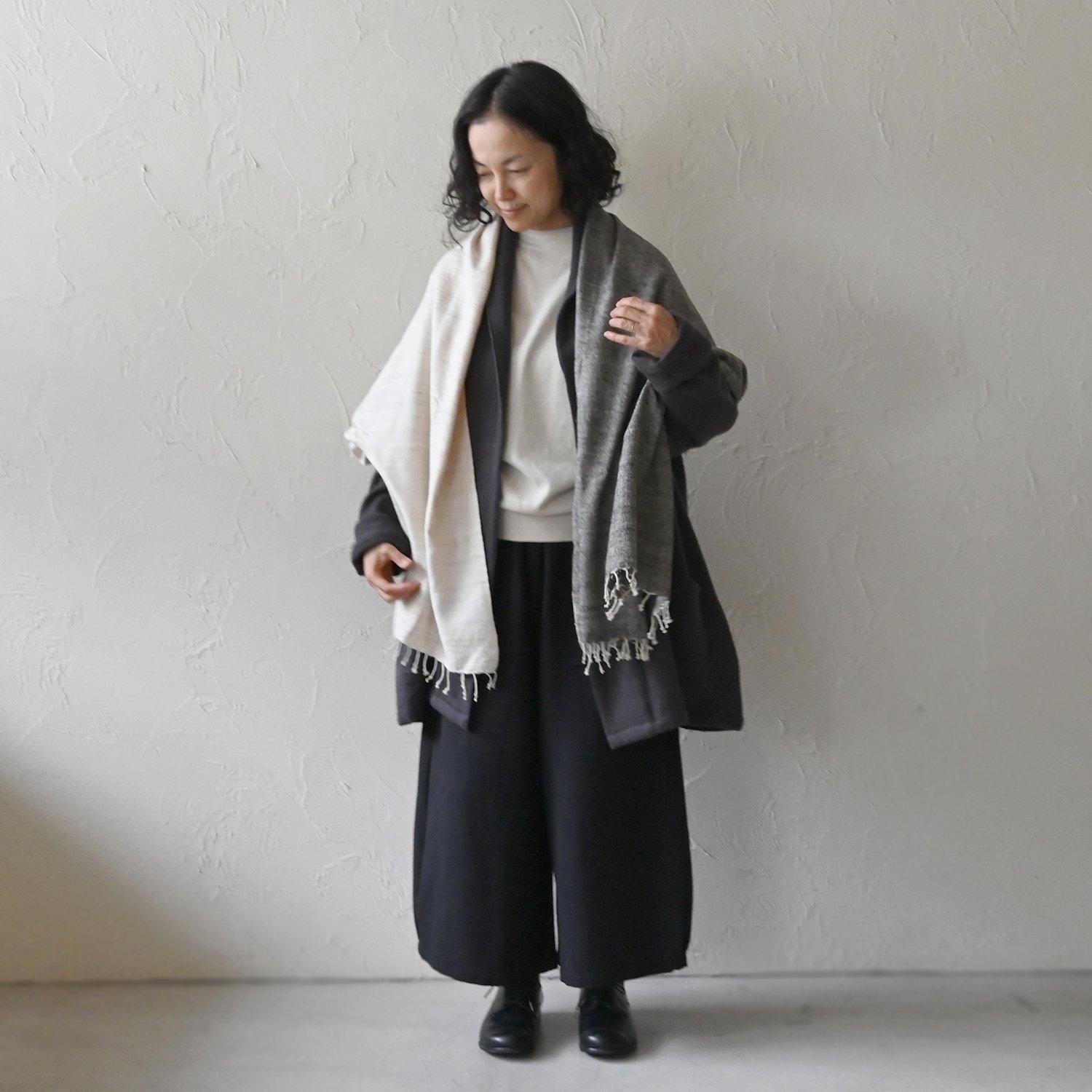 MESH 2トーンワイドエリシルクストール - 【シサム工房 公式 MESH 2トーンワイドエリシルクストール - 【シサム工房 公式