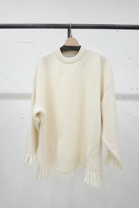 CULLNI Fringe Sleeve&Hem Knit - m-market CULLNI Fringe Sleeve&Hem Knit - m-market