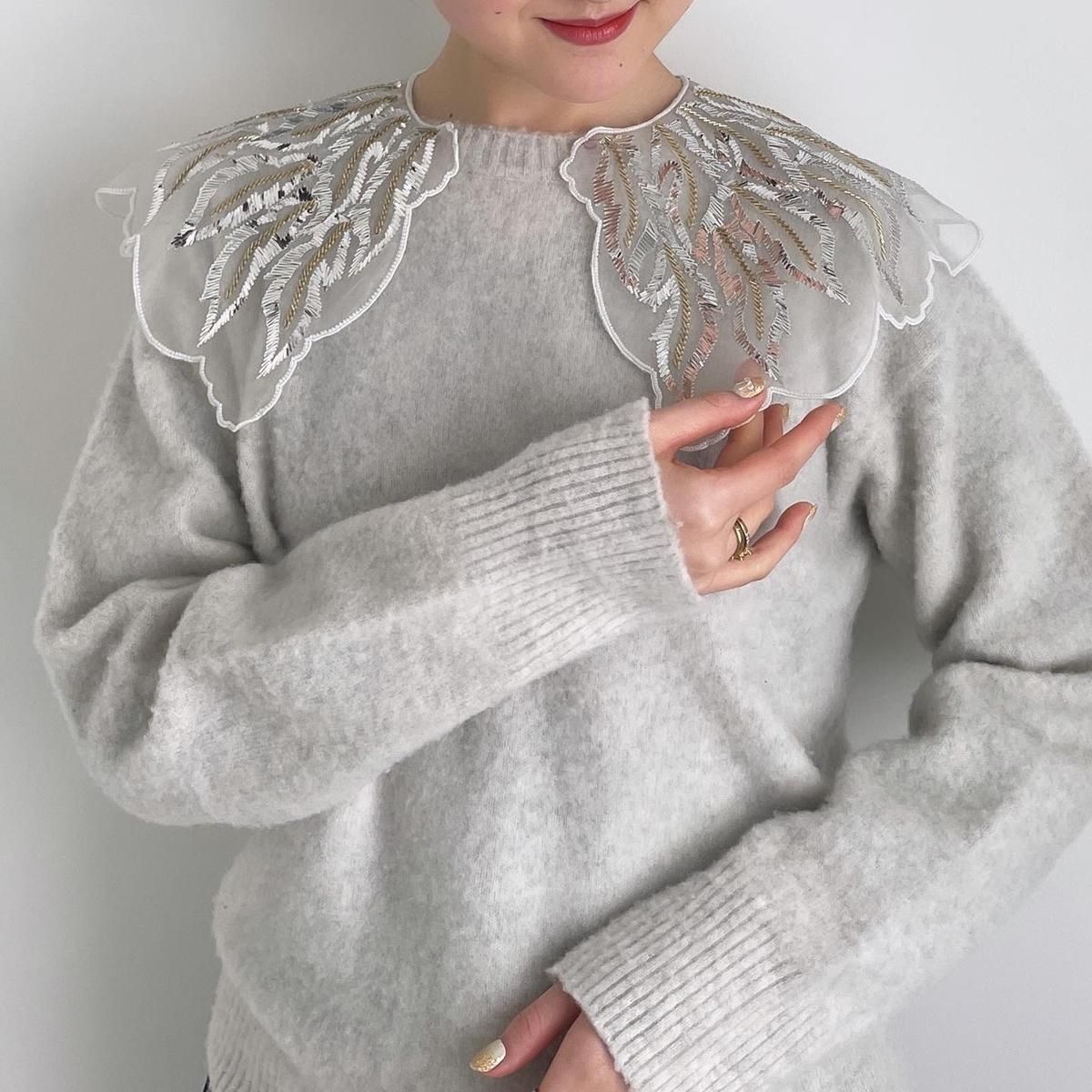 TOWAVASE Panier cardigan(襟付き 1PLY)/28-0028A*KN#IT TOWAVASE Panier cardigan(襟付き 1PLY)/28-0028A*KN#IT