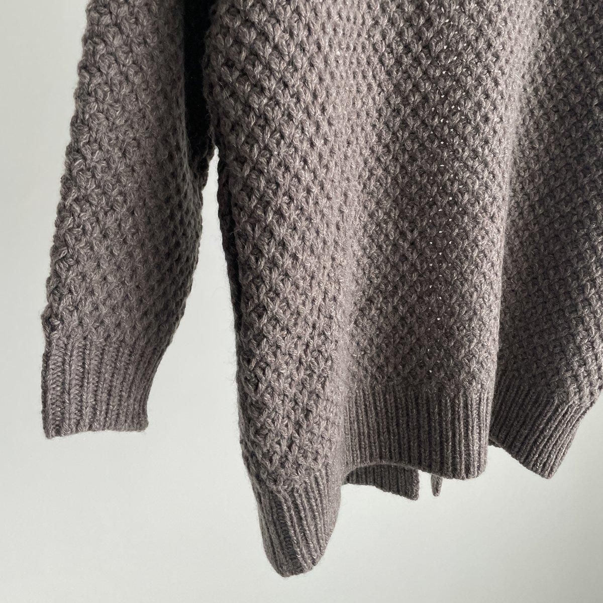 ANSPINNEN crew neck waffle cardigan(ヤク×カムバックラム)/ANS ANSPINNEN crew neck waffle cardigan(ヤク×カムバックラム)/ANS