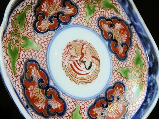 大聖寺伊万里 金襴手 鳳凰に毘沙門亀甲紋図 四方角皿 5枚セット 大聖寺伊万里 金襴手 鳳凰に毘沙門亀甲紋図 四方角皿 5枚セット